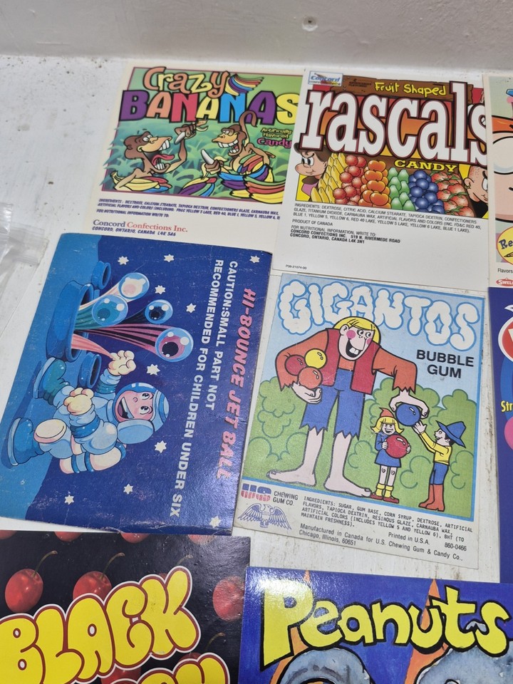 Lot Vintage Candy Vending Machines Labels Insert 80s 90s Gum Gumball ...