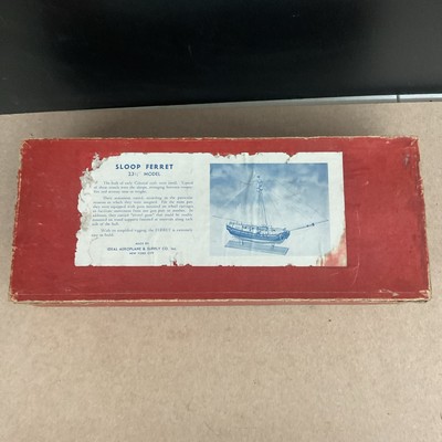 Vintage Ideal Aeroplane & Supply Co. Sloop Ferret 23 1/2” Wooden Model ...