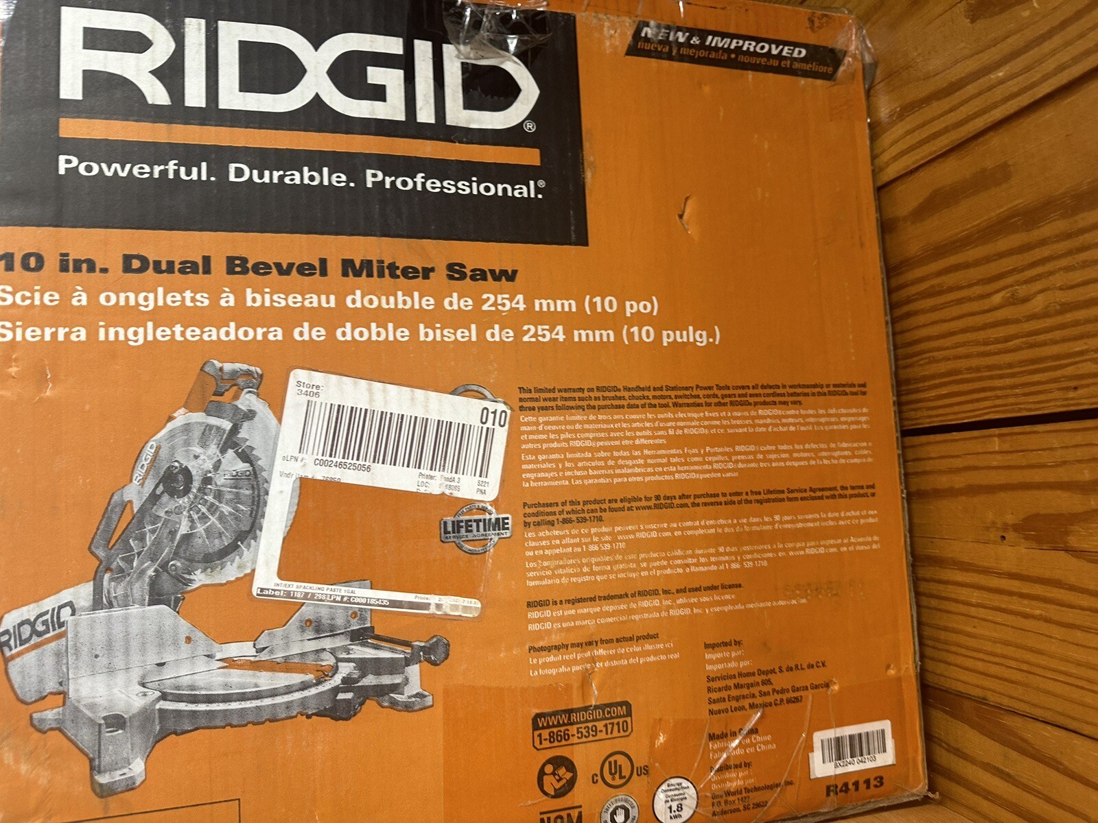 RIDGID R4113 15 Amp 10 in. Dual Miter Saw with LED Cut Line Indicator ...