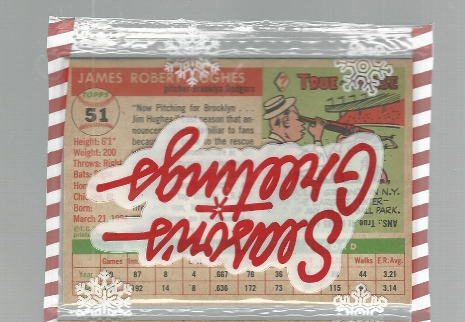 1955 TOPPS Christmas RACK PACK POSSIBLE CLEMENTE R/KOUFAX R/MAYS/AARON ...