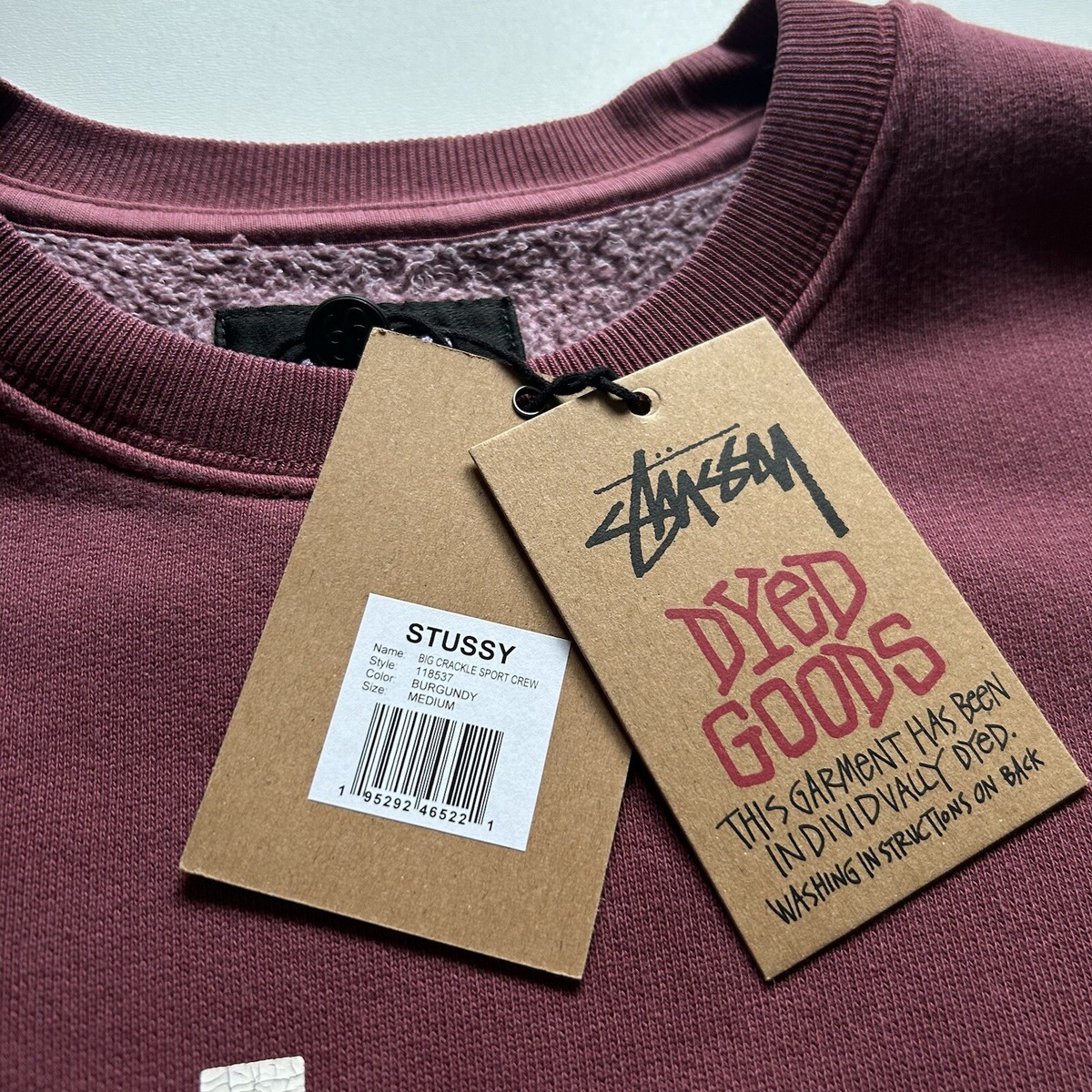 Stussy Sport Big Crackle Graphic Pullover Crewneck Boxy Mens Stussy Sport Big Crackle Graphic Pullover Crewneck Boxy Mens