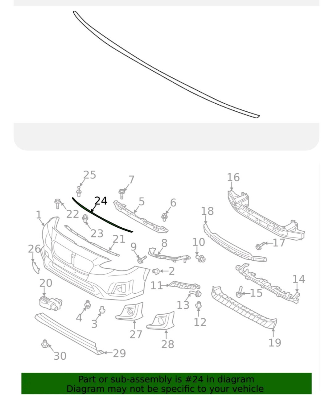 OEM NEW 2018-2019 Subaru Crosstrek Hybrid Premium Front Bumper Seal ...