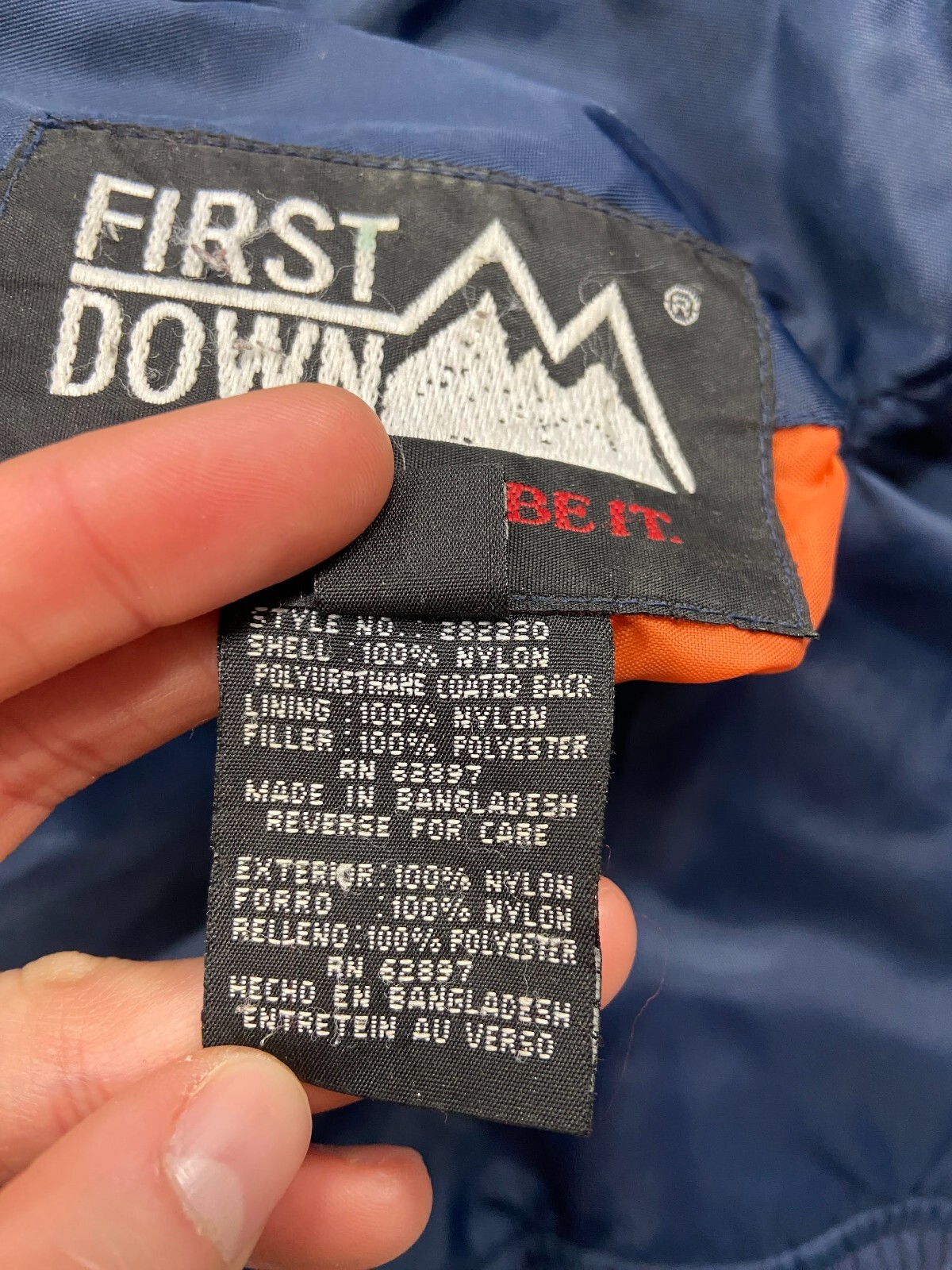 Vintage First Down Jacket Men's Extra Extra Large Blue Bomber ...