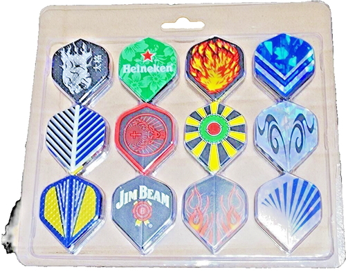 Pack of 72pcs dart flights in 24 patterns darts fins feather fletching ...