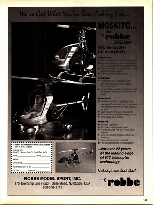 Moskito Robbe RC Helicopter Vintage 1993 Print Ad Wall Art Decor | eBay