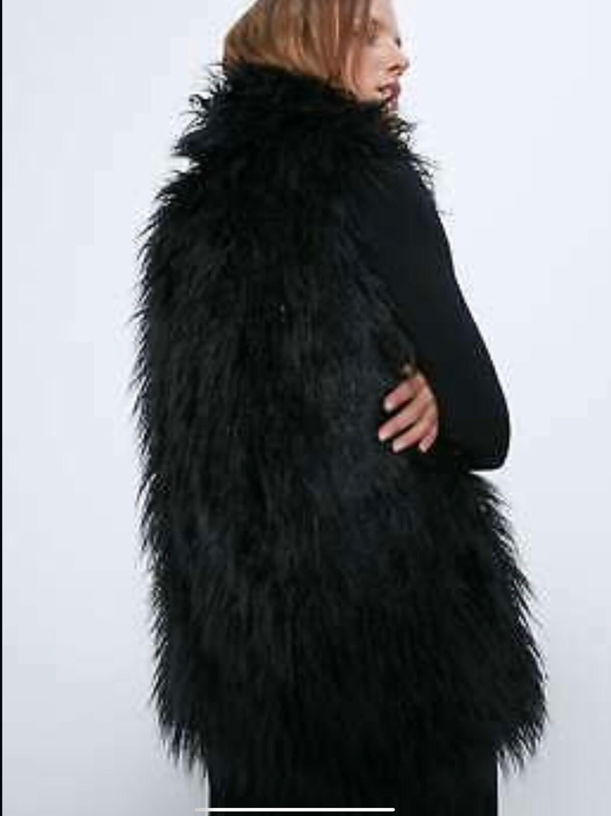 FAUX FUR VEST ZARA | eBay