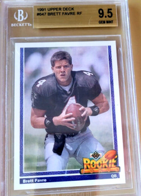 1991 Upper Deck #647 - Brett Favre - RF Rookie Force - BGS 9.5 Gem Mint ...