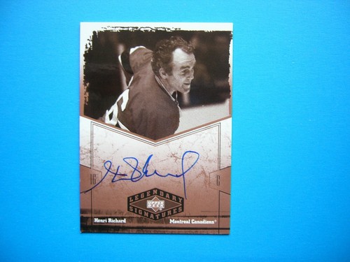 2004/05 UPPER DECK LEGENDARY SIGNATURES CARD #HR HENRI RICHARD NM AUTO ...