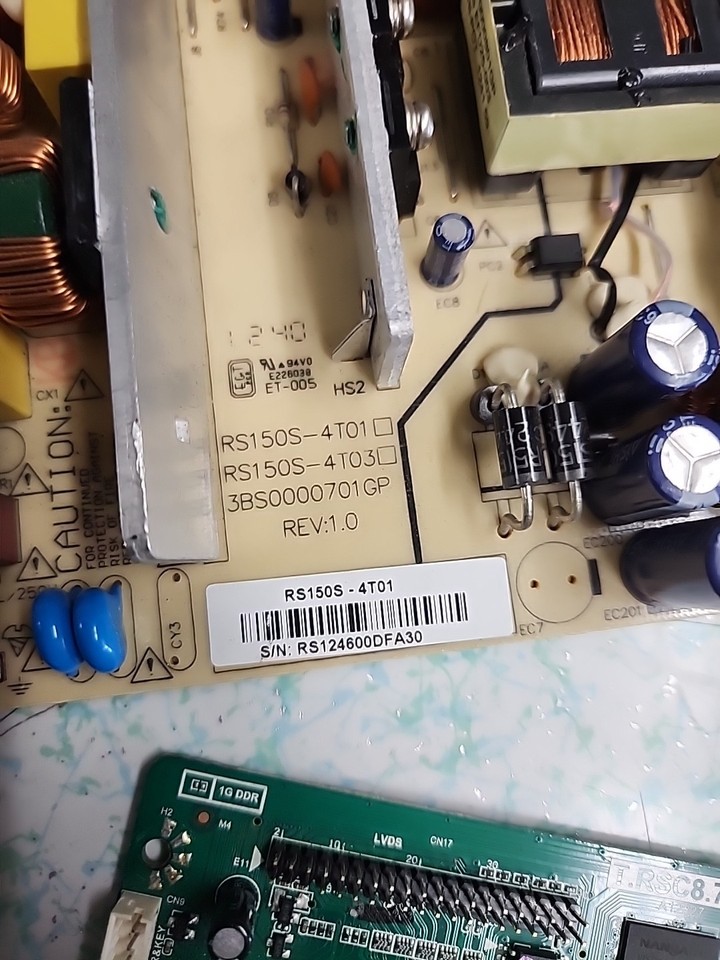 RCA LED46C45RQ Power, Main, T-Con and IR Sensor Boards and Power Button ...
