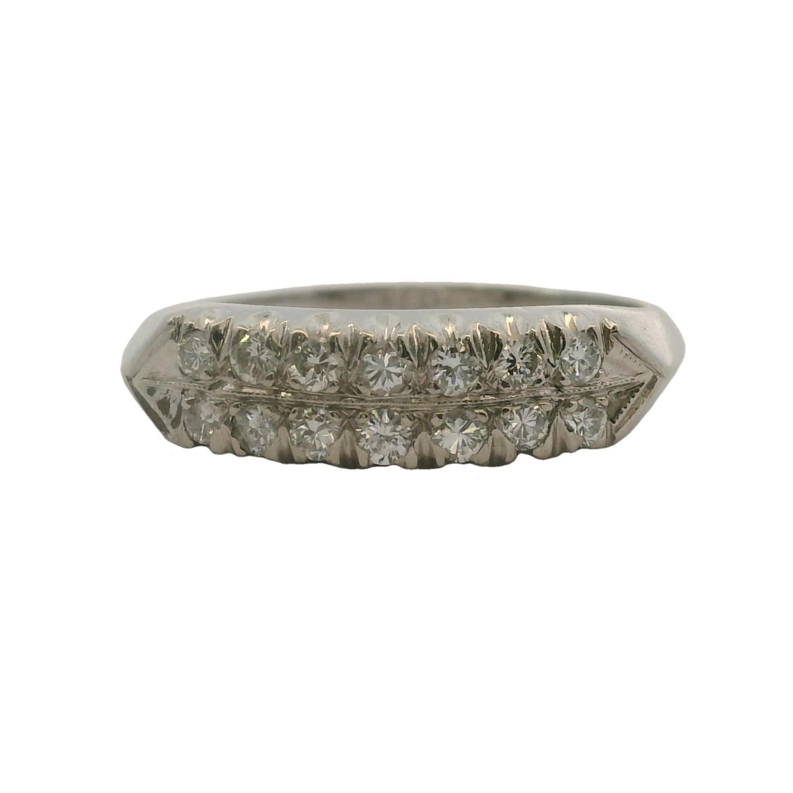 Vintage 1930s Platinum Double Diamond Line Stackable … - Gem