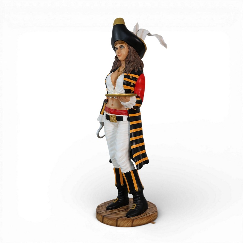 Lady Pirate Standing With Serving Tray Statue-Life Size 6.5ft Lady ...