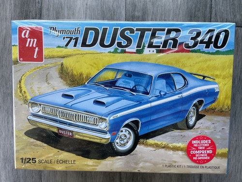 71 PLYMOUTH DUSTER 340 AMT Model Car Kit #1118M 1/25 NOS Sealed Parts ...