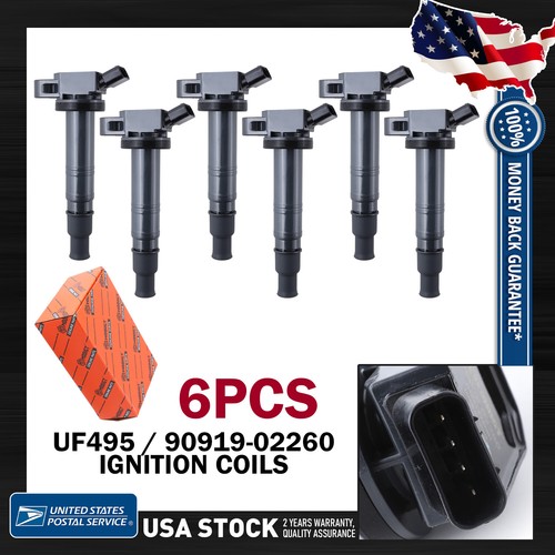 Ignition Coils OEM High Quality 6Pcs UF495 90919-02260 For Toyota RAV4 ...