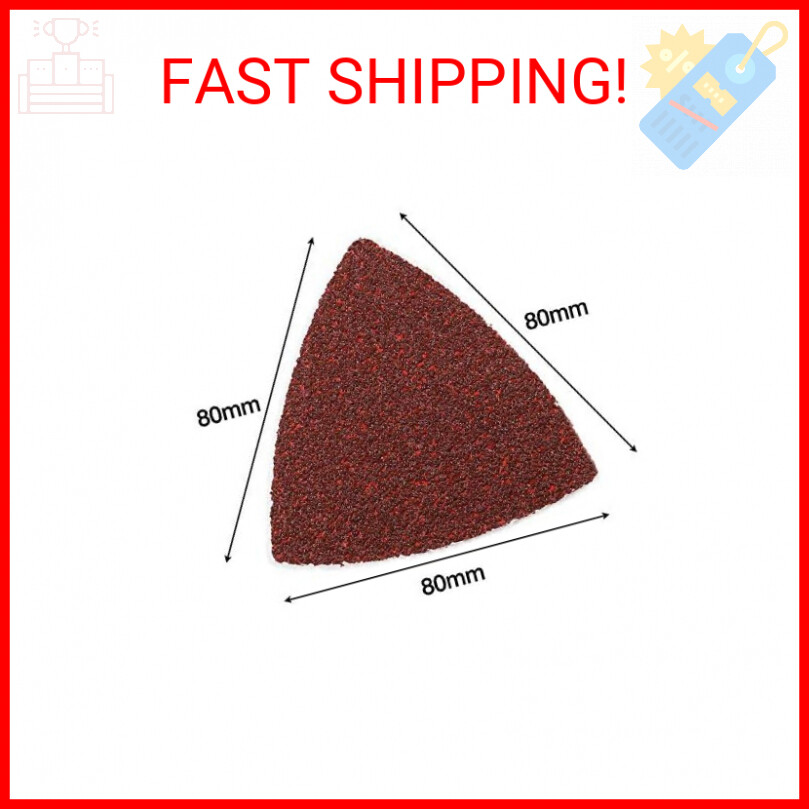 Coceca 100pcs Triangle Sanding Pads Sandpaper Hook and Loop Sanding ...