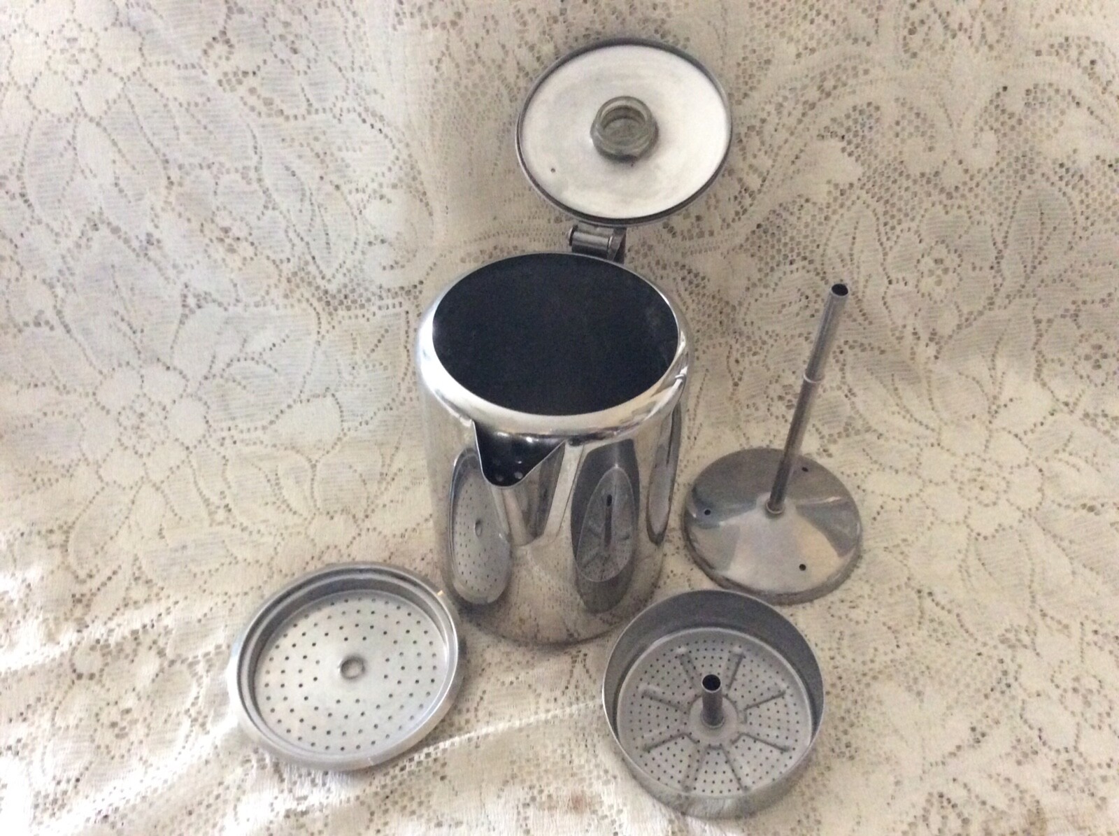 Ozark Trail 9 Cup Coffee Percolator 3 Piece System Stainless Steel. | eBay