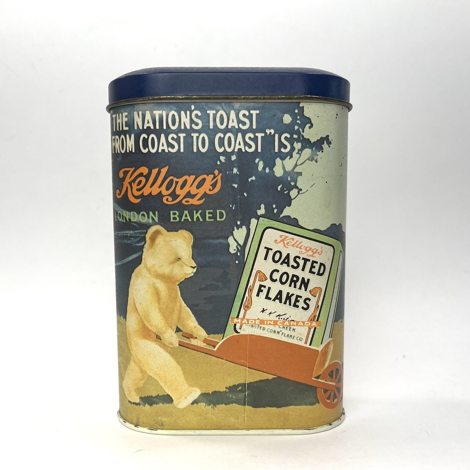 Vintage 1984 Kellogs London Baked Toasted Corn Flakes Tin Made in ...
