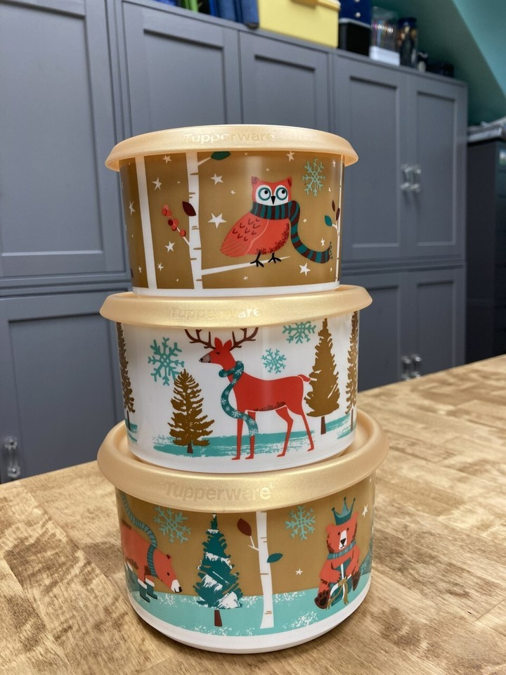 Tupperware Canister Set- Christmas Snowfall Sweeties-Set of 3-NEW ...
