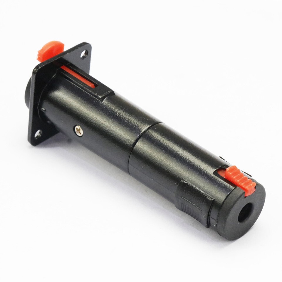 1x 1/4 TRS to TRS Female Black Solderless Locking Jack Plug for D Panel ...