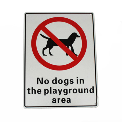 2x Warning Notice No Dogs in The Playground Area Sign 300*200mm Metal ...