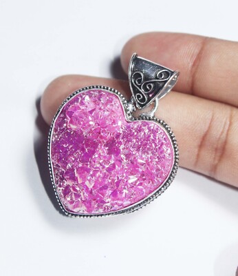 Titanium Druzy Gemstone Handmade Fashion Jewelry Pendent S1.5" A9791 | eBay