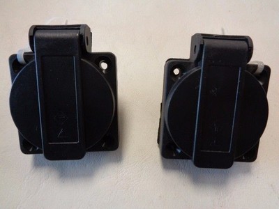 EUROPEAN WALL MOUNT ELECTRICAL PLUG PAIR (2) MATTE FINISH 2 1/2" X 2 ...