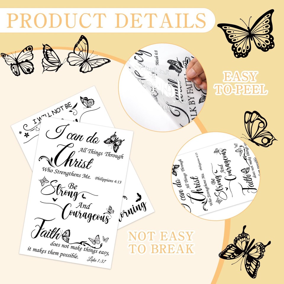 Rub on Transfers for Crafts Furnitures Stickers: 6 Pcs Bible Verses Rub ...