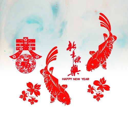 Spring Festival Decorations Chinese Stickers Home Wallpaper Decals ...