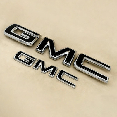 2021-2024 For GMC Yukon Yukon XL Front & Rear Chrome Black Emblem Kit ...