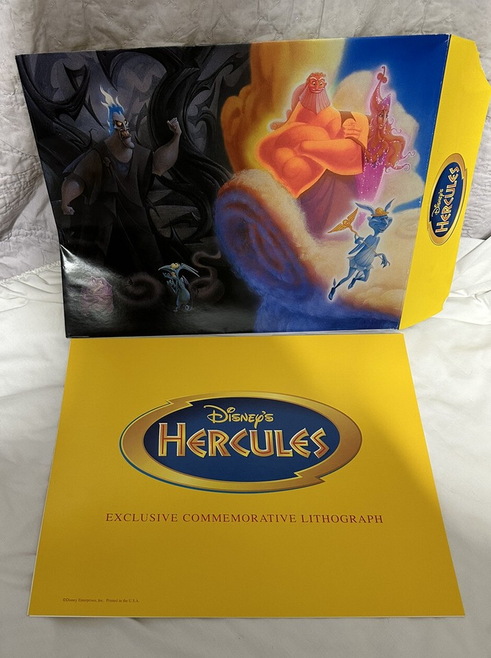 1997 Disney Store Exclusive "Hercules" Commemorative Lithograph 11x14 ...