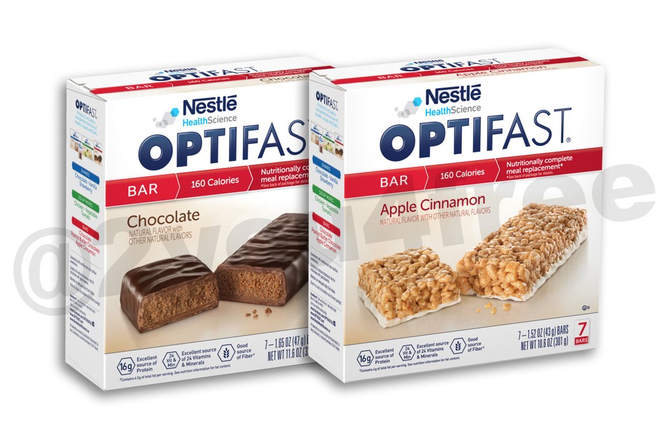 OPTIFAST BARS | CHOCOLATE, APPLE CINNAMON, or PEANUT BUTTER | 6 BOXES ...