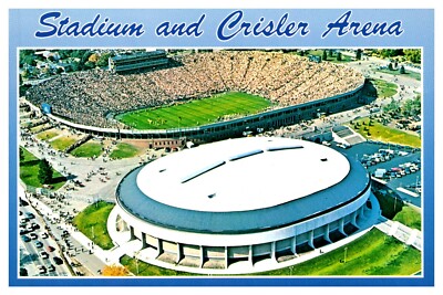 postcard 6"x4' Stadium & Crisler Arena University of Michigan Ann arbor ...
