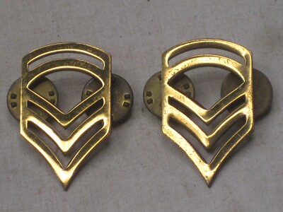 2 vintage U.S. Army Navy Military Rank Pins gold-tone pin commander ...