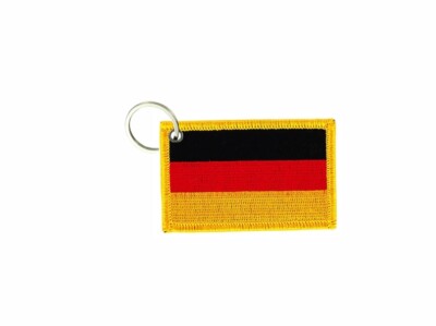 Keychain keyring embroidered embroidery patch double sided flag germany ...