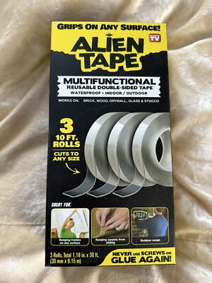 Alien Tape 10 ft. Multi-Surface Tape Reusable Double-Sided (3-Pk ...