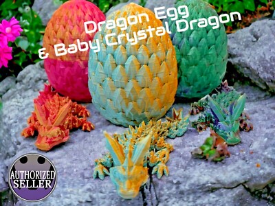 Baby Crystal Dragon & Dragon Egg Combo (Cinderwing Official 3D Printed ...