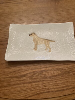 Handmade Ceramic Plate Yellow Labrador Retriever | eBay