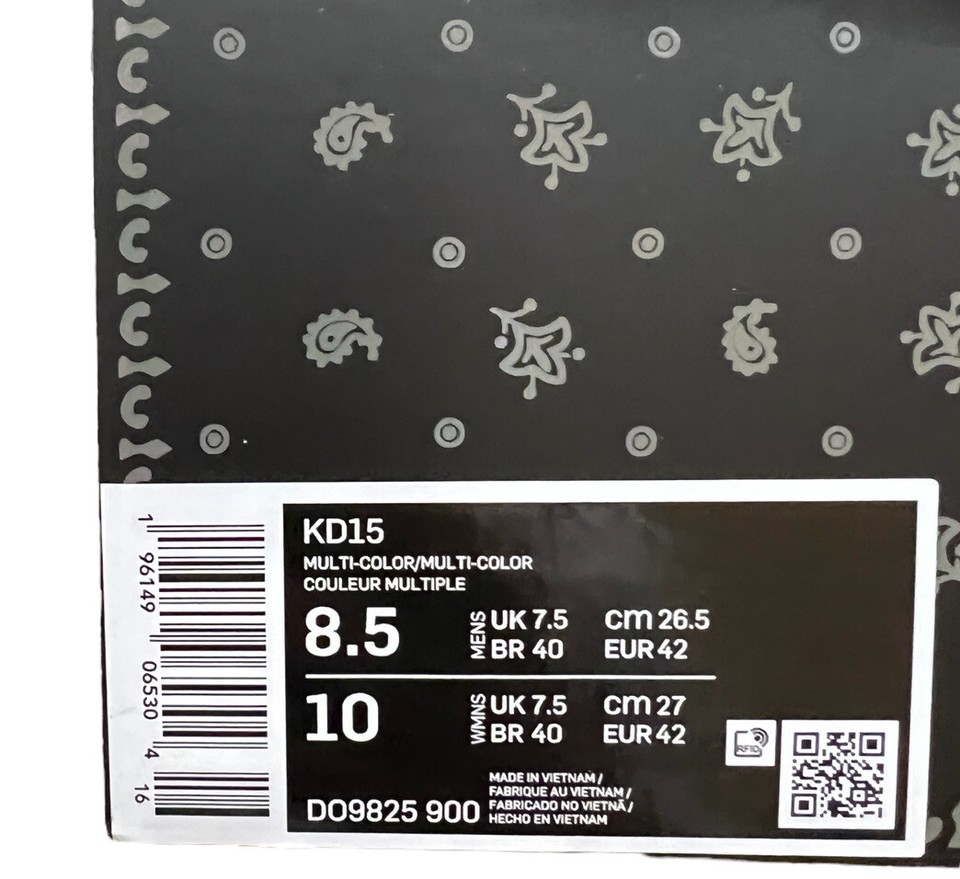 Nike KD 15 Cardo ‘Producer Pack’ DO9825-900 Multi-Color Mens Size 8.5 ...