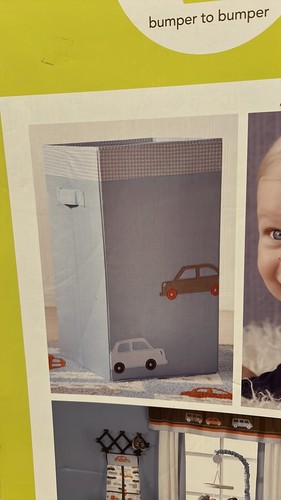 Carters bumper to bumper Collection clothes/toy hamper new blue cars 25 ...