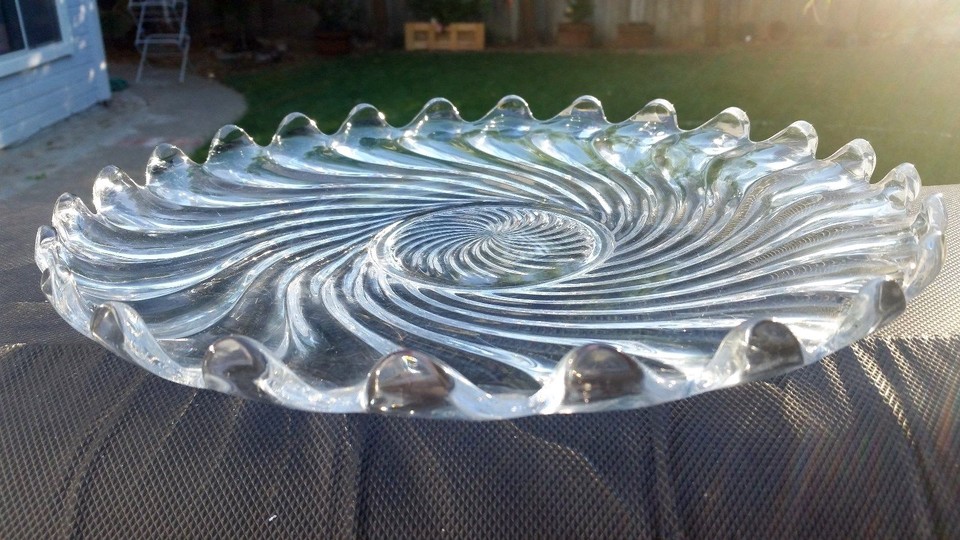 Fostoria Glass Colony Pattern 12 1/2" Wide Crystal Torte / Sandwich ...