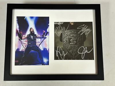 SKILLET BAND AUTOGRAPHED SIGNED FRAMED VICTORIOUS CD COVER WITH JSA COA ...