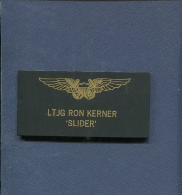 Ron SLIDER Kerner TOP GUN MOVIE Costume SQUADRON Flight Suit Name Tag ...