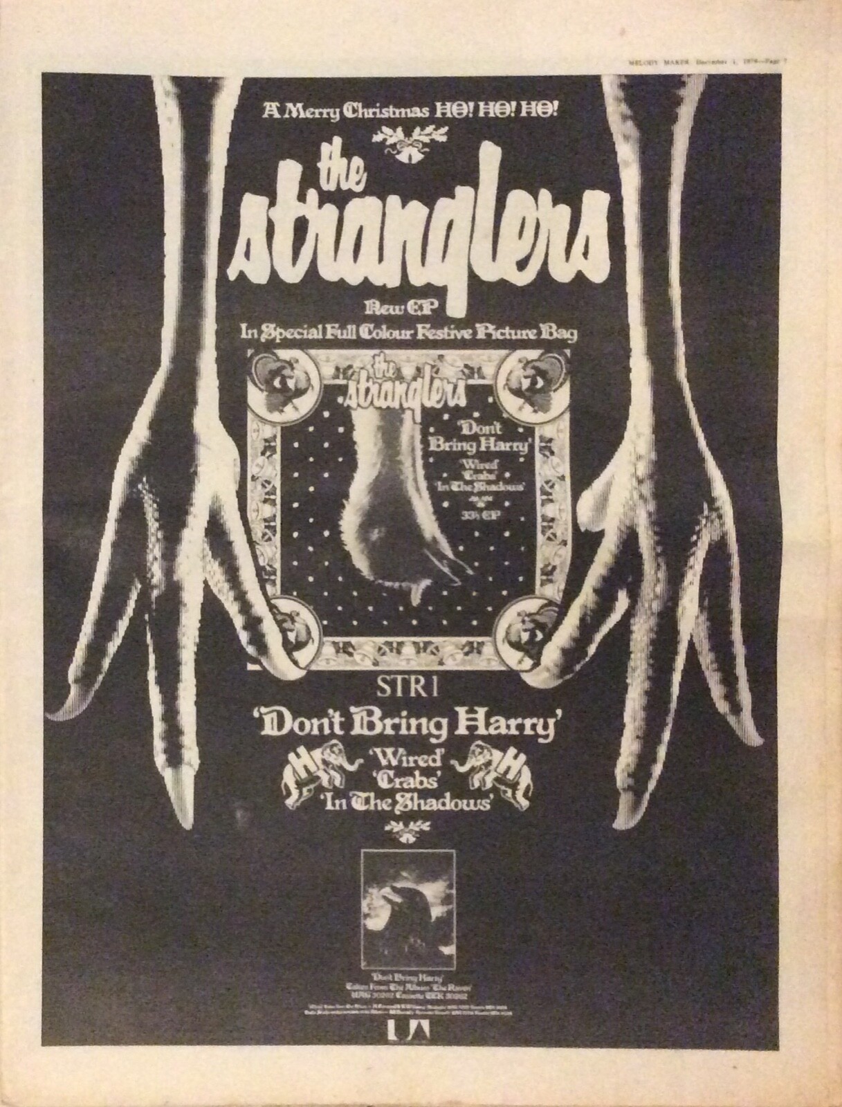 THE STRANGLERS - ORIGINAL PRESS POSTER ADVERT - DON’T BRING HARRY ...
