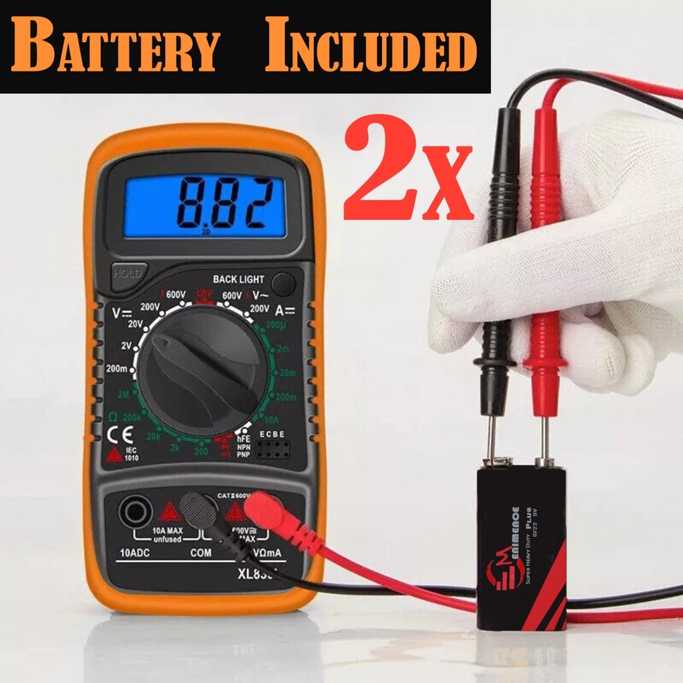 Digital LCD Multimeter Voltmeter Ammeter AC DC OHM Current Circuit ...