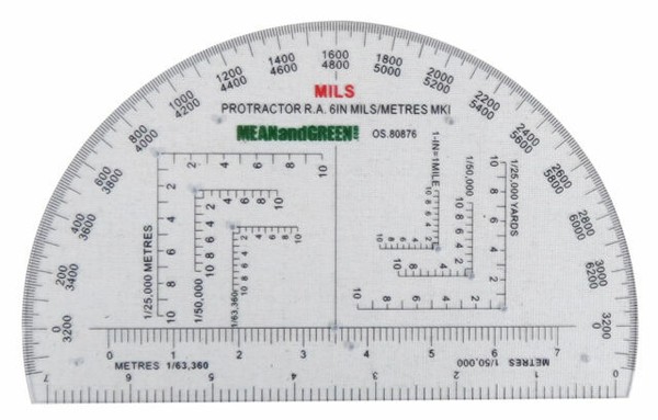 Military Protractor Army Mills RA Mod Pathfinder Romer Cadets Mils ...
