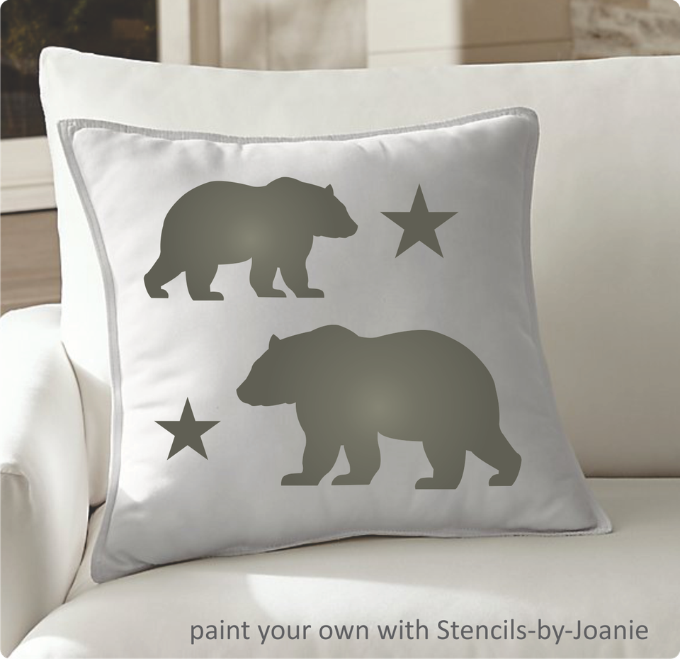 Rustic Bear Stencil Mountain Outdoor Cabin Lodge Western DIY Craft ...