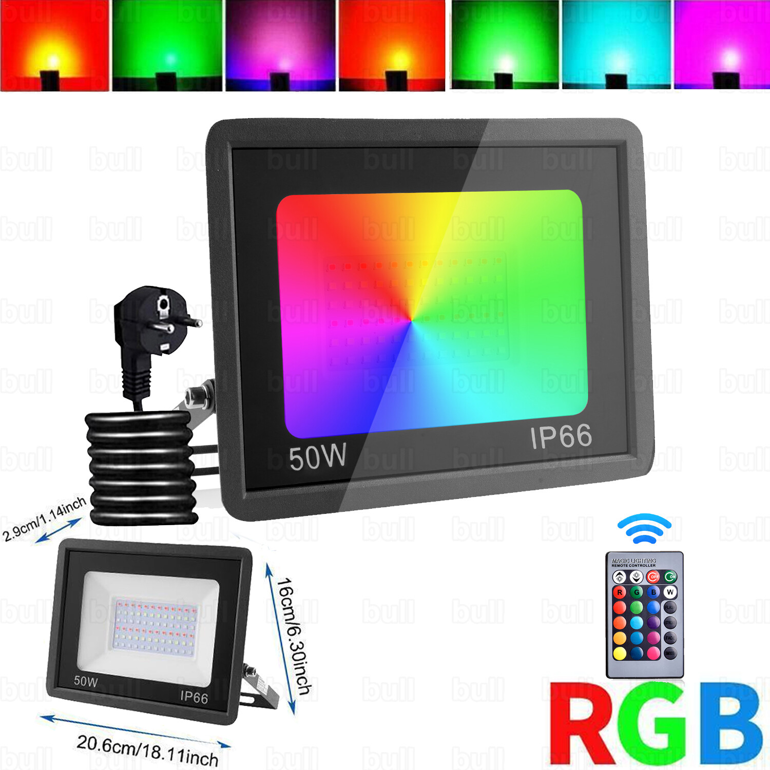 10-100W RGB LED Fluter Außen Strahler Flutlicht Scheinwerfer Garten ...