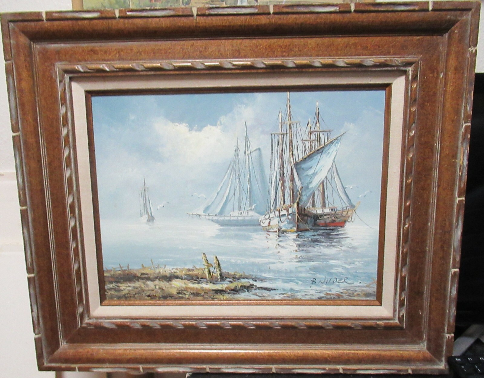 B. WILDER SAIL BOAT ORIGINAL OIL ON CANVAS SEASCAPE PAINTING | eBay