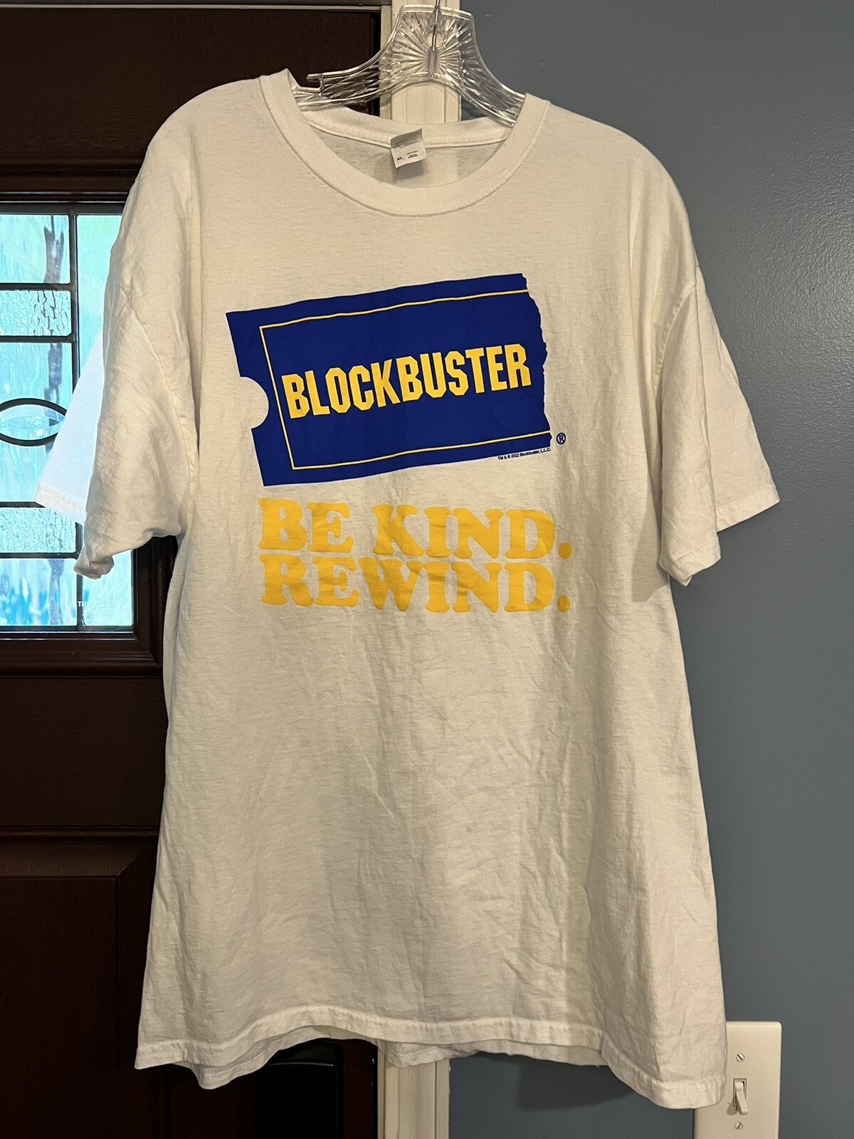 Blockbuster Shirt Adult XL White 90s Be Kind Rewind Movies Crewneck ...