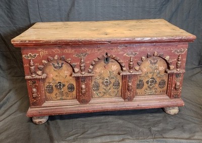 1730? Pennsylvania German Dowry Blanket Chest RARE Pennsylvania Dutch ...