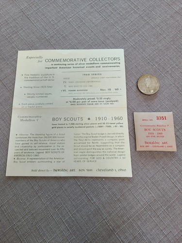 Boy Scouts of America Heraldic Art 50th Anniversary Sterling Silver ...